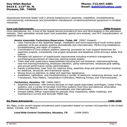 Guy Allen Becker Resume 2016 rev1 | DOCX