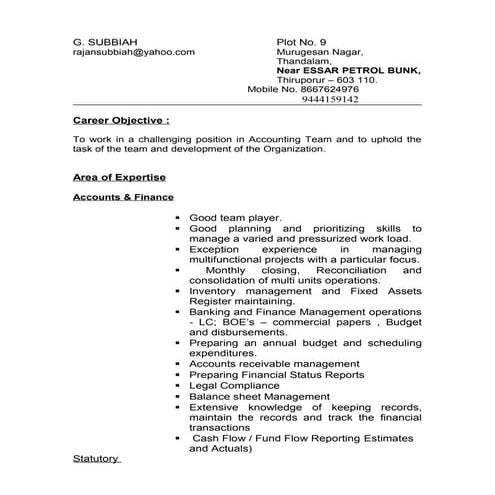 subbiah_31012017 | DOC | Business Accounting & Finance | Business