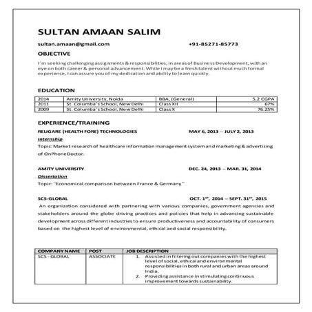 Sultan Amaan Salim- Resume | PDF