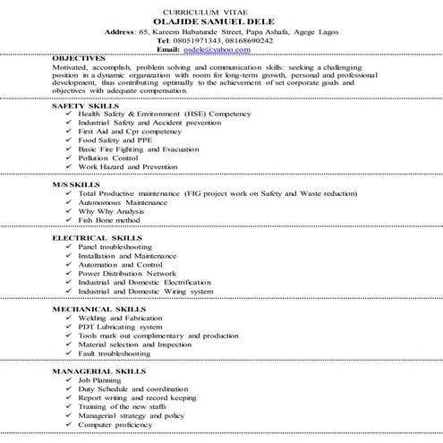 Bobby resume | DOC