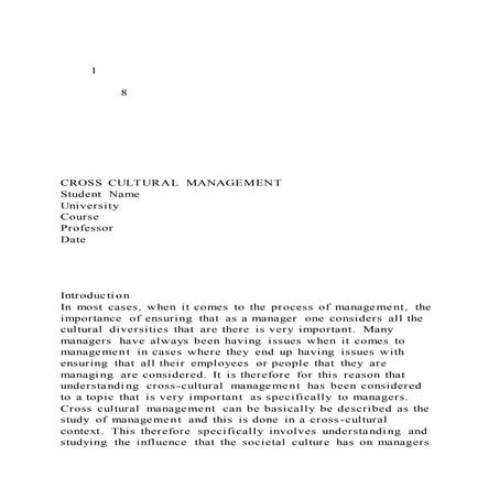 Cross cultural-management | PDF
