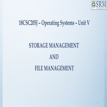 18CSC205J Operating Systems unit 5 - new.pptx