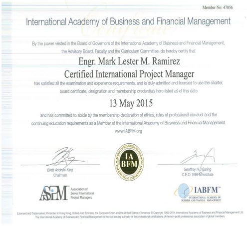 CIPM Certificate-Mark Lester Ramirez | PPT