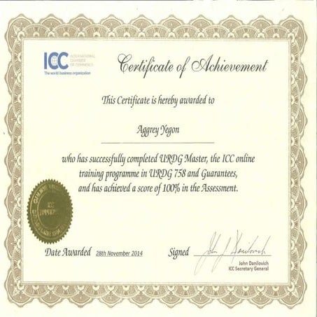 ICC Certificate - URDG Master | PDF