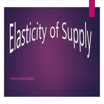elasticity of supply | PPTX