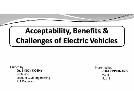 Presentation on Electric Vehicles | PPTX | Automotive Industry | Industries