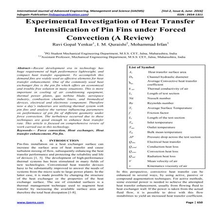 Heat Transfer Through Pin Fins Power Point Presentation | PPTX