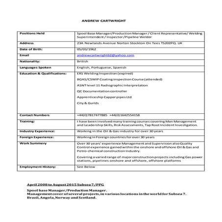 ANDREW CARTWRIGHT CV 2016 | DOCX