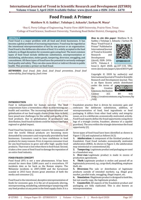Food Fraud: Definition and Remedy | PPTX | Food Industry | Industries