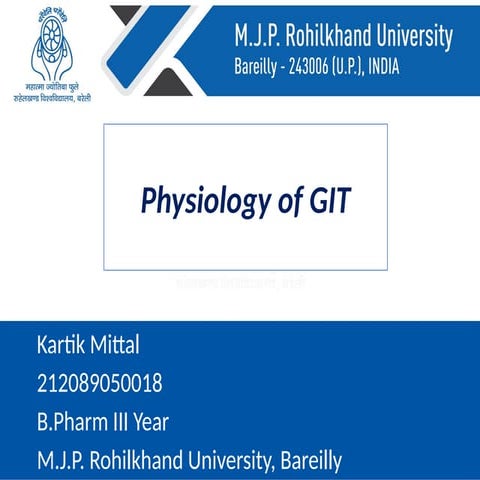 GIT Physiology: A Detailed Concept ..... | PPTX