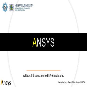 Introduction to Finite Element Analysis and ANSYS | PPTX