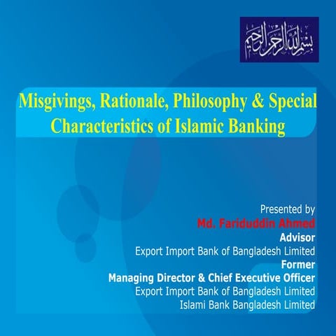 Misgiving, rationale, philosophy of islamic banking | PPT