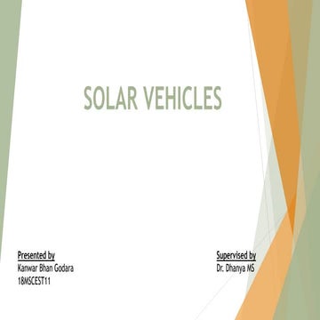 Renewable energy (solar) vehicle | PPT