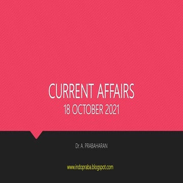 18 october 2021 current affairs | PPT