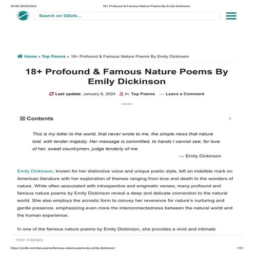 18+ Profound & Famous Nature Poems By Emily Dickinson.pdf