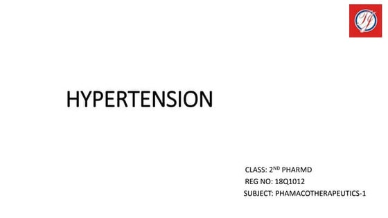 A case study on hypertension | PPTX