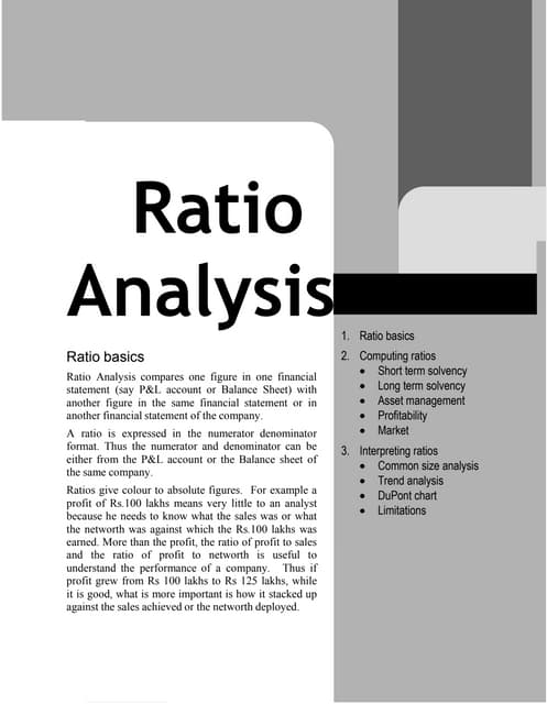 Ratio analysis tcs | PDF | Stocks and Bonds | Personal Investing