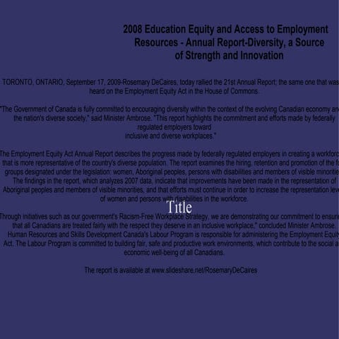 Employment Equity Presentation | PPT
