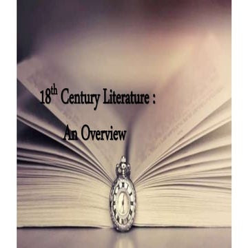 18th Century Literature - An overview | PPTX | Poetry | Books and ...