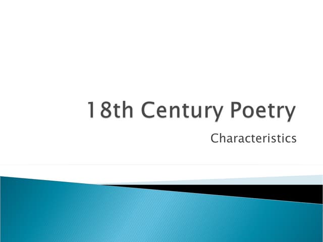 The Restoration And The 18th Century | PPT
