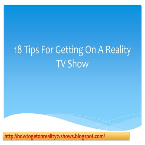 Advantages of the reality tv | PPT