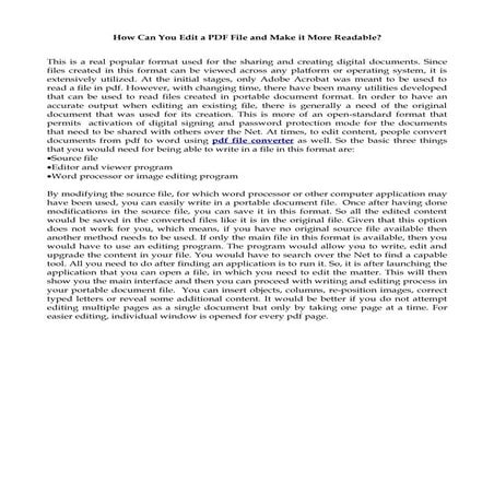 How Can You Edit a PDF File and Make it More Readable? | PDF