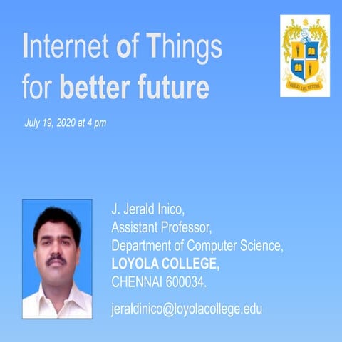19 07 2020 Webinar On Iot For Better Future Ppsx