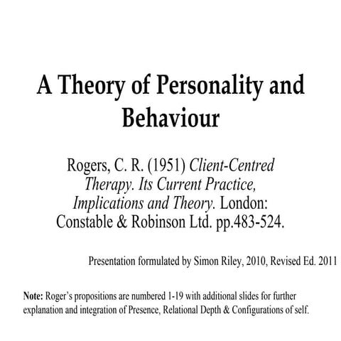 A Theory of Personality and Behaviour. | PPT