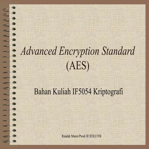 19.advanced encryption standard (aes) | PPT
