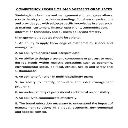 competency profile | DOCX