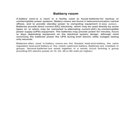 BATTERY ROOM | PDF