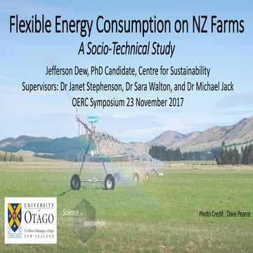 Flexible Energy Consumption on NZ Farms: A Socio-Technical Study | PDF