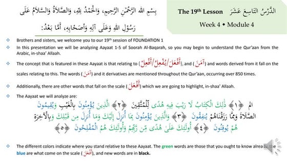 Parts of Speech - 2 | Level 1 - Lesson 3 | Learn Arabic to Understand ...