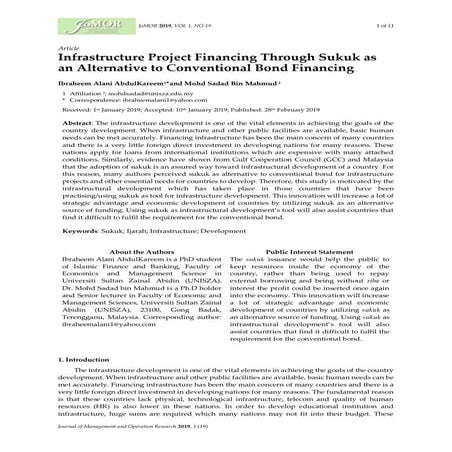 19. infrastructure project financing through sukuk as | PDF