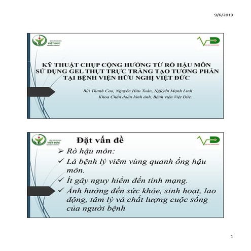 Ky thuat chup MRI ro hau mon su dung gel thut truc trang tai BV Viet Duc, Bui Thanh Cao | PDF