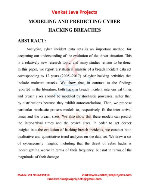 Modeling And Predicting Cyber Hacking Breaches Docx Databases 8956