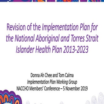 National Heath Implementation Plan - Donna Ah Chee & Tom Calma | PPT