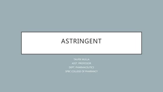 Astringents | PDF