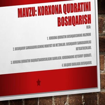 19. Korxona qudratini boshqarish.pptx aysv | PPTX