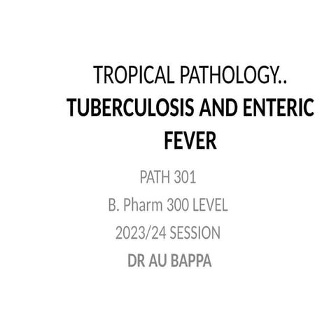 Pathophysiology of tuberculosis | PPTX