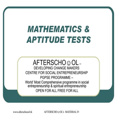 19 August Mathematics & Aptitude Tests | PPS