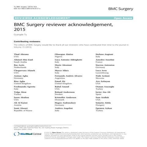 BMC 2015 reviewers | PDF