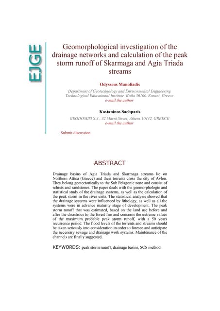 Rational and scs method for peak discharge | PPTX