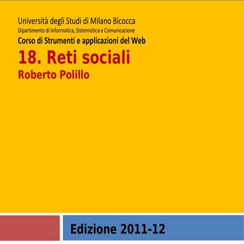 19. Reti sociali | PPT