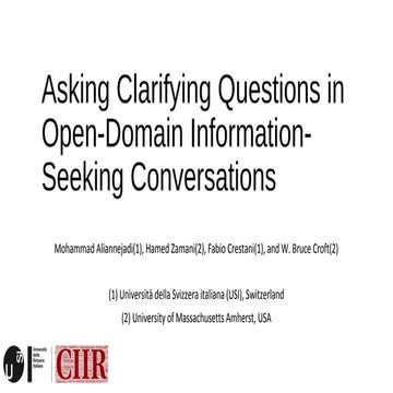 Asking Clarifying Questions in Open-Domain Information-Seeking Conversations | PPT