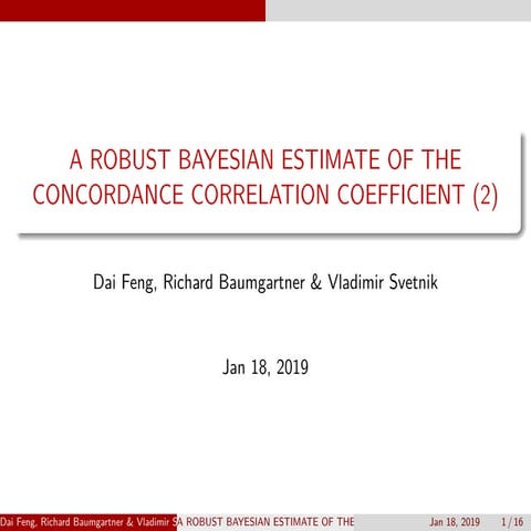 Review A Robust Bayesian Estimate Of The Concordance Correlation Coefficient Part 2 Pdf