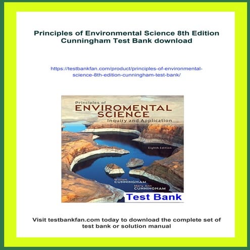 Principles of Environmental Science 8th Edition Cunningham Test Bank | PDF