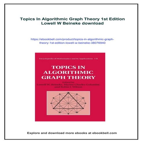 Topics In Algorithmic Graph Theory 1st Edition Lowell W Beineke | PDF