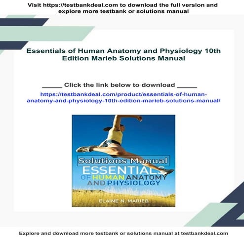 Essentials of Human Anatomy and Physiology 10th Edition Marieb ...