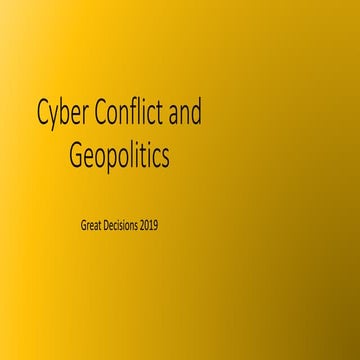Cyberwar and Geopolitics | PPTX